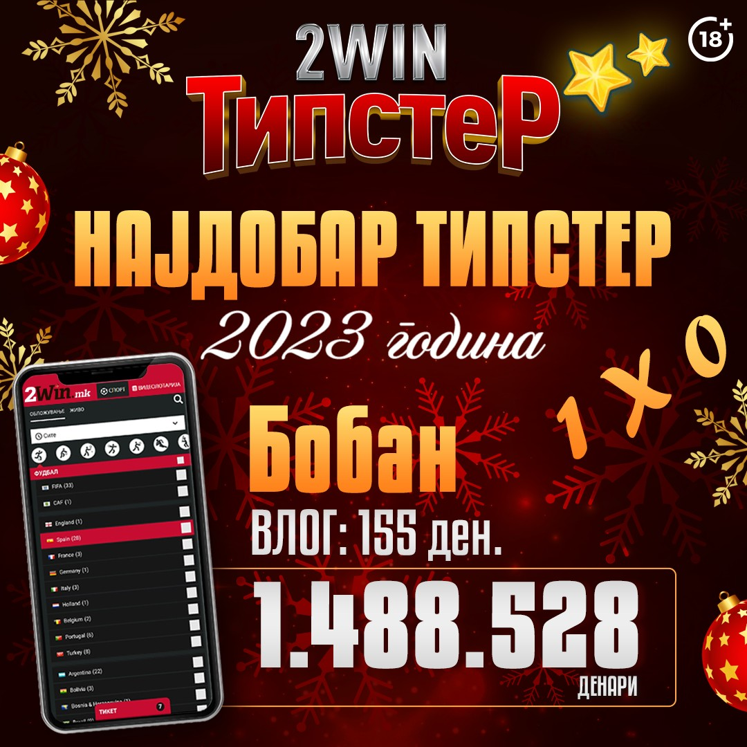 БОБАН И СУАТ ГИ ОСВОИЈА НАЈГОЛЕМИТЕ ДОБИВКИ НА ПЛАТФОРМАТА 2win.мк ЗА 2023